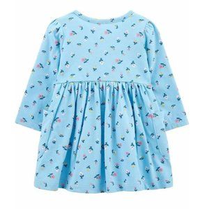 Carter's | Dresses | Baby Girl Carters Blue Floral Jersey Dress 2 ...